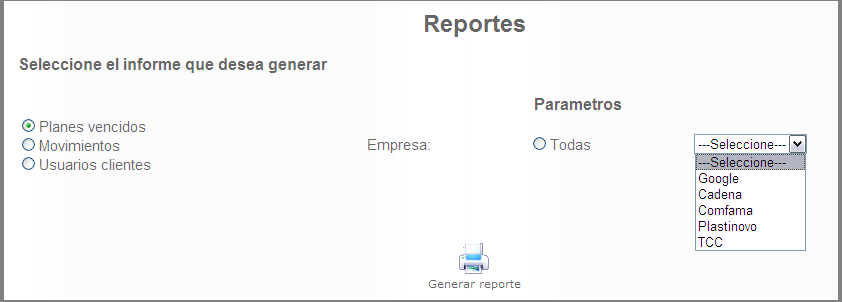 Generación de reportes